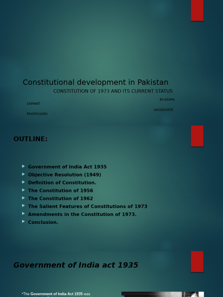 Constitutional Development in Pakistan | PDF | Constitution | Democracy
