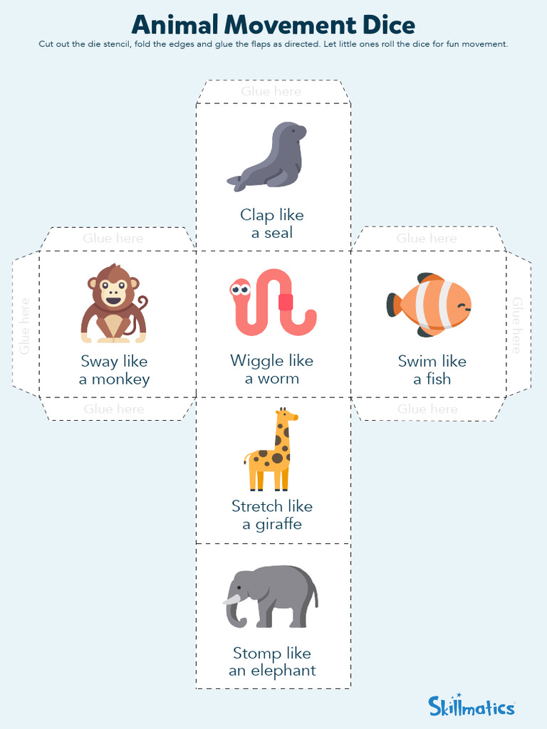 Brain Break Animal Movement Dice | PDF | Zoology
