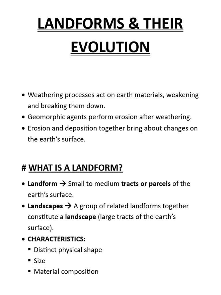 Landforms & Their Evolution | PDF | Erosion | River Delta