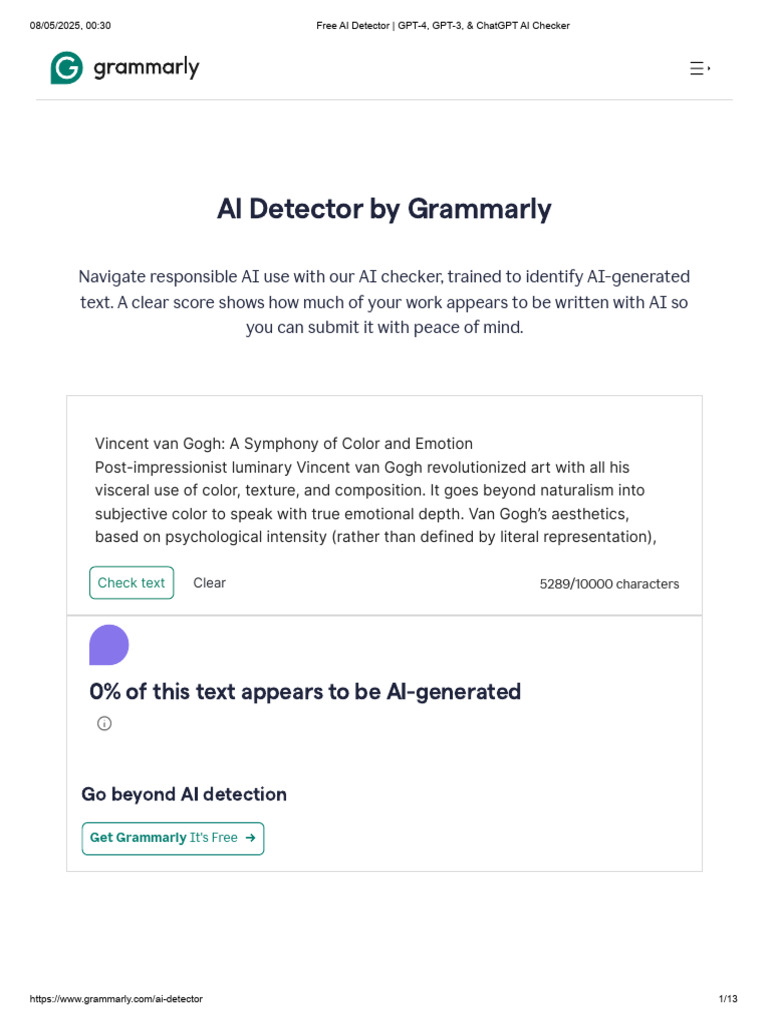 Grammarly AI Detector Overview | PDF | Artificial Intelligence ...