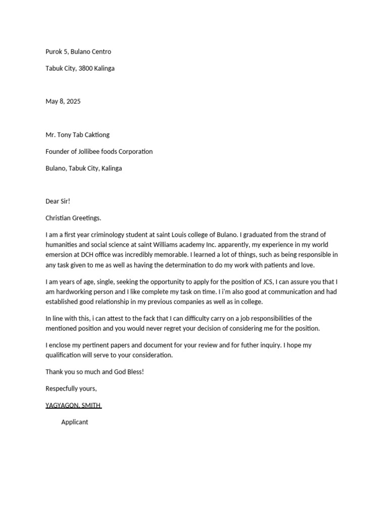 Hailyne Letter | PDF