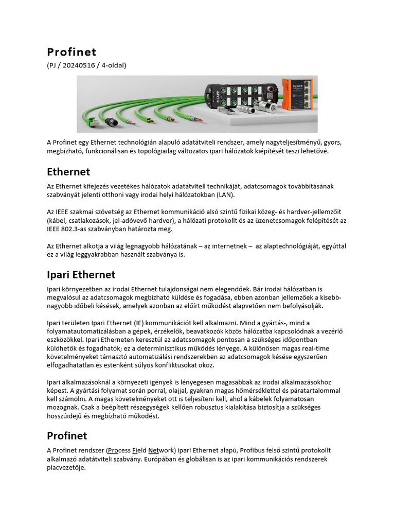 Profinet PJ20240516 | PDF