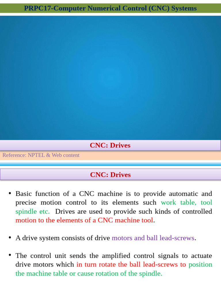 Lec. 24 25 26 CNC Drives | PDF | Electric Motor | Servomechanism