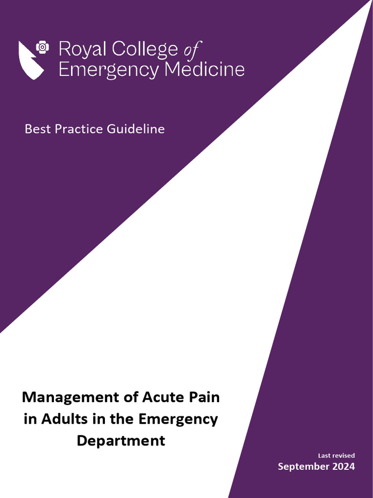 Acute Pain Management Guidelines 2024 | PDF | Opioid | Analgesic