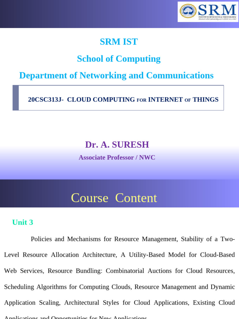 UNIT 3 - Cloud Computing For IoT | PDF | Cloud Computing | Scalability