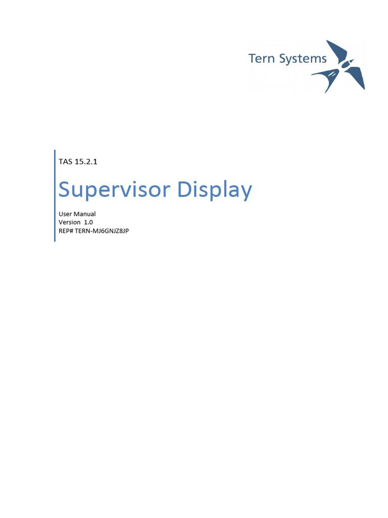 TAS Supervisor Display Manual | PDF | Button (Computing) | Computing