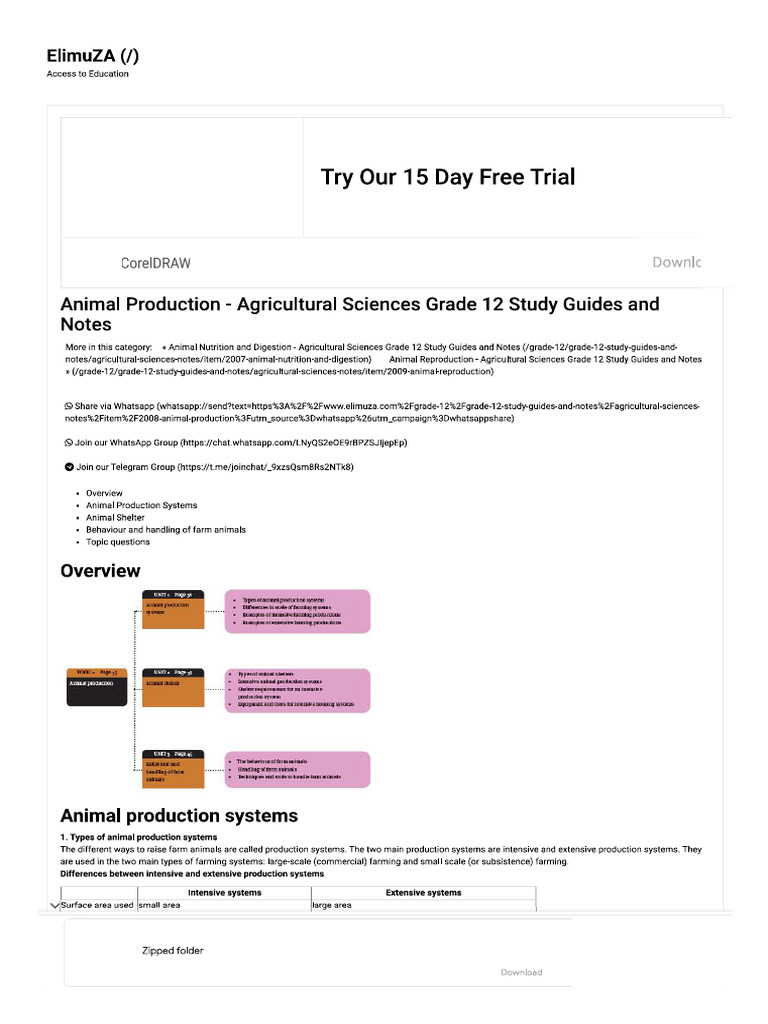 Animal Production Notes | PDF