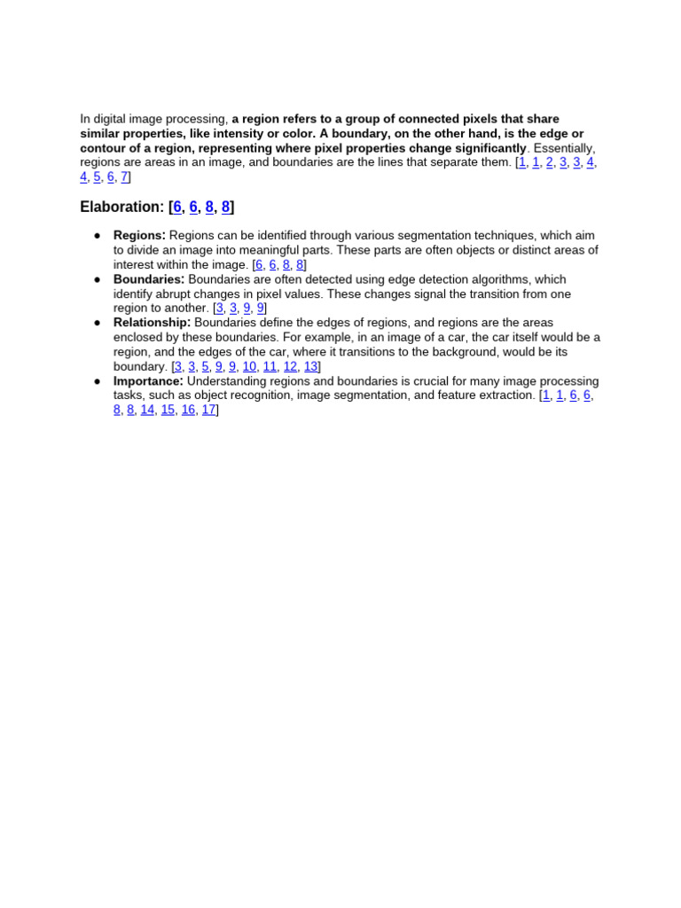 What Is Region and Boundary in Digital Image Processing | PDF