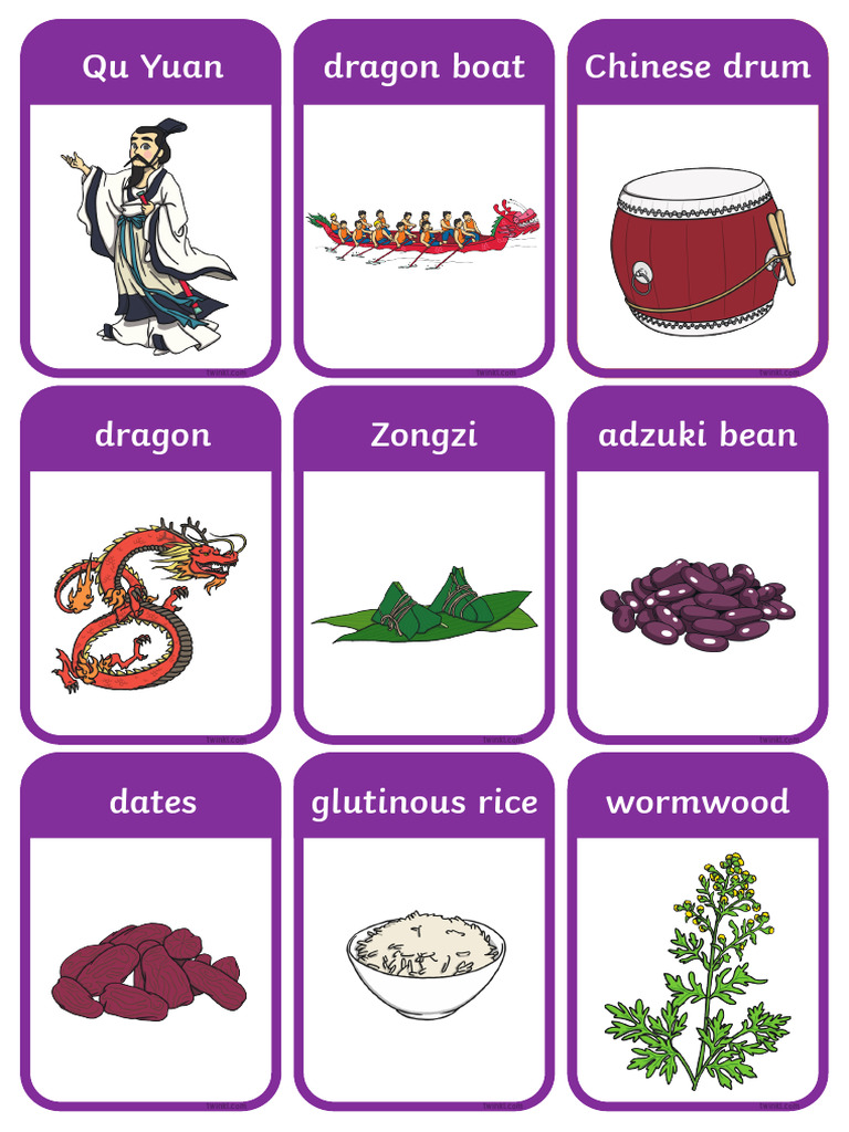 Dragon Boat Festival Word Cards | PDF