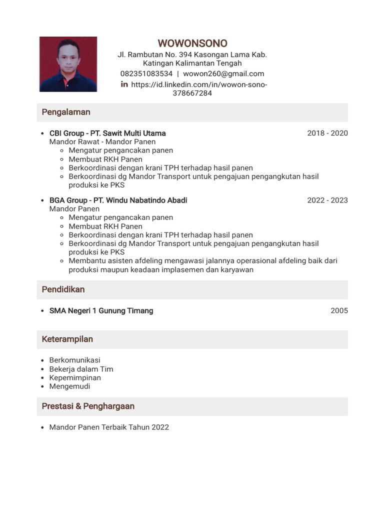 CV Terbaru 2 | PDF