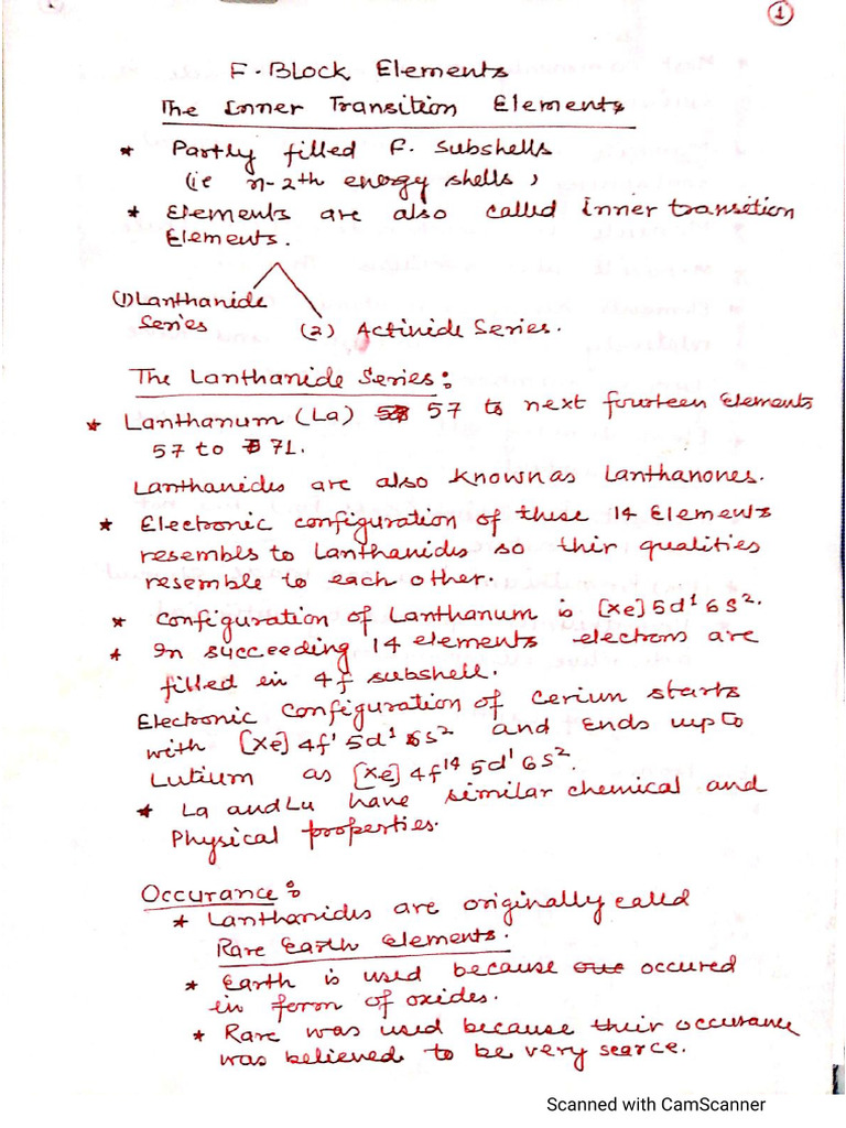 Lanthenides and Actinides | PDF