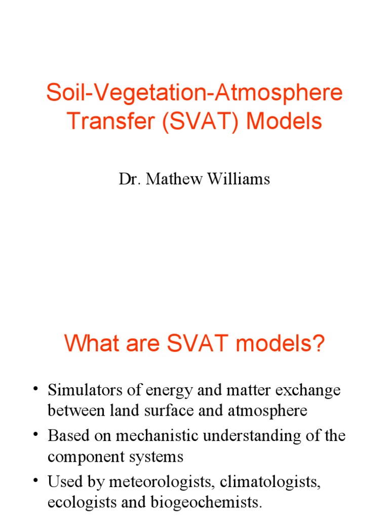 SVAT Models for Scientists | PDF | Turbulence | Stoma