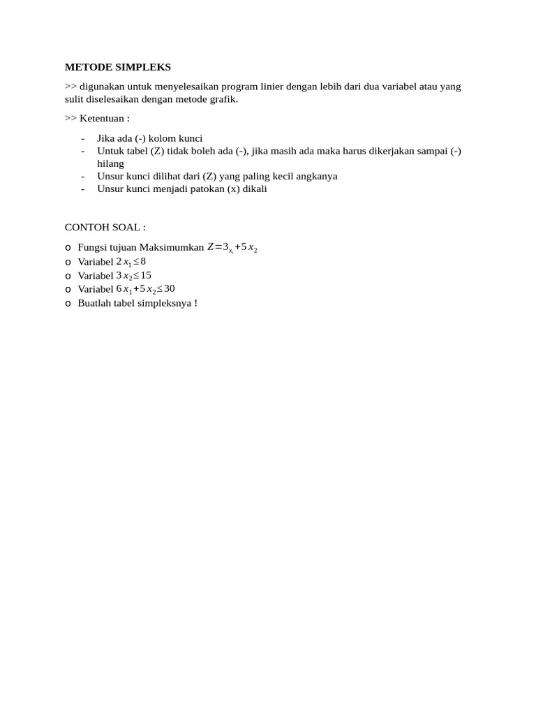 Metode Simpleks | PDF