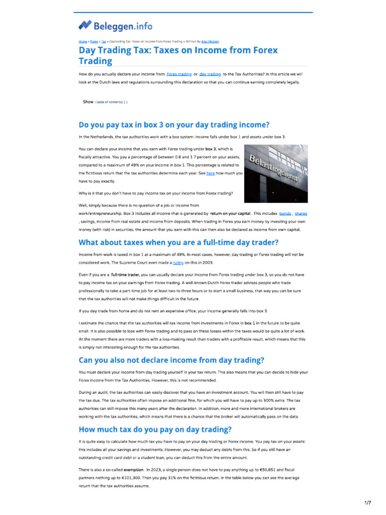 Day Trading Tax - Taxes On Income From Forex Trading | PDF