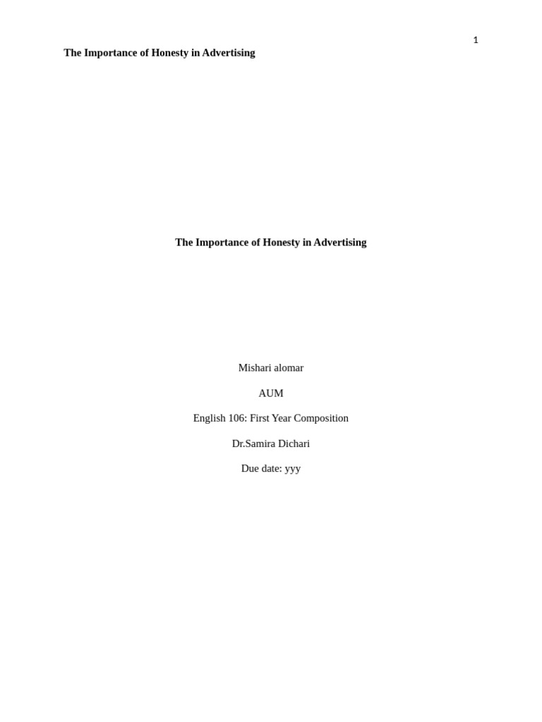 Honesty's Role in Advertising Success | PDF | Advertising | Brand