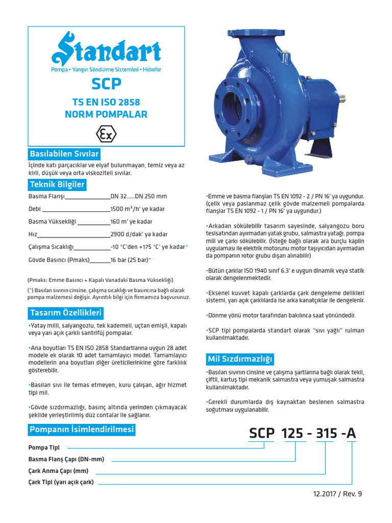 SCP 125 - 315 - A: Ts en Iso 2858 Norm Pompalar | PDF