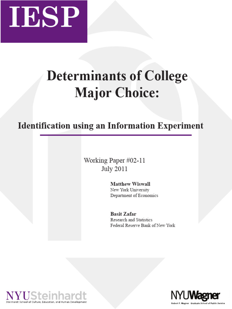 Determinants of College Major Choice Identification Using An ...