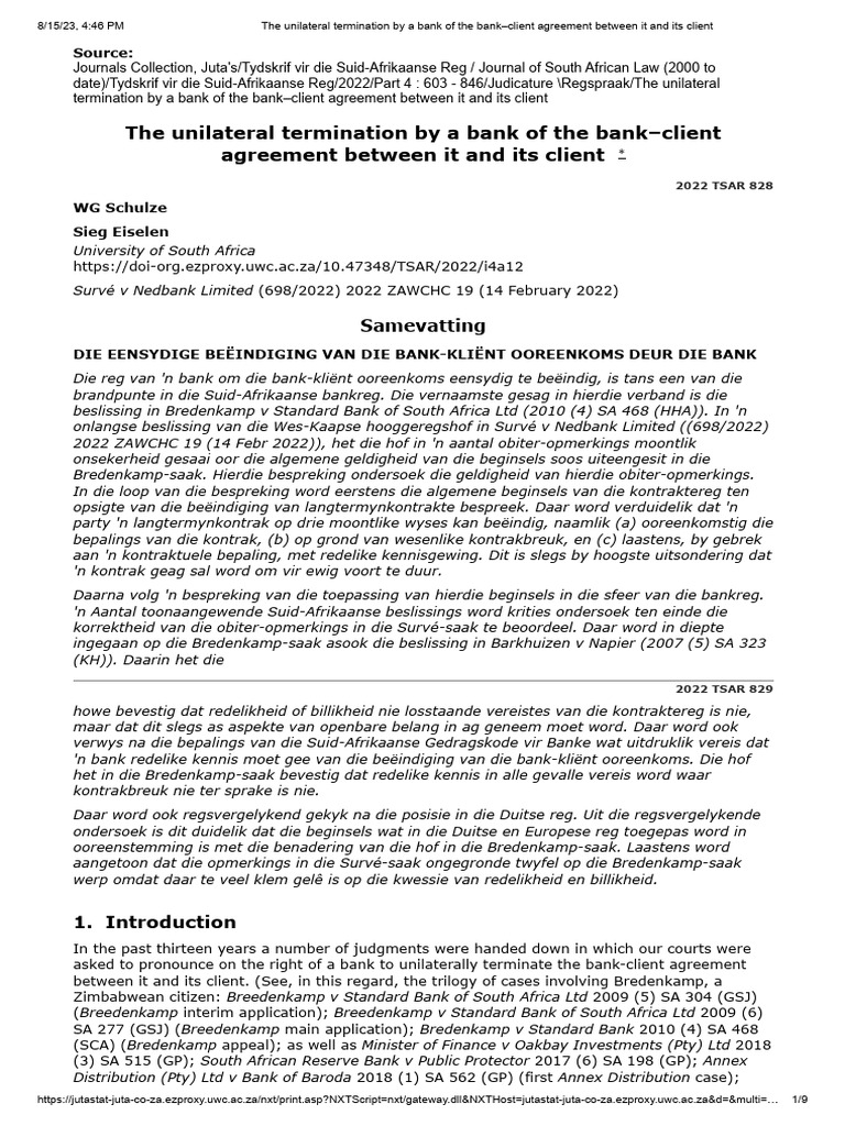 The+Unilateral+Termination+by+a+Bank+of+the+Bank–Client+Agreement ...