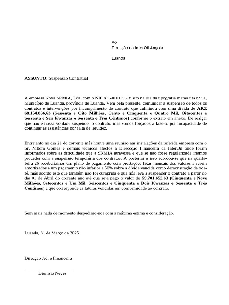 Carta a InterOil | PDF