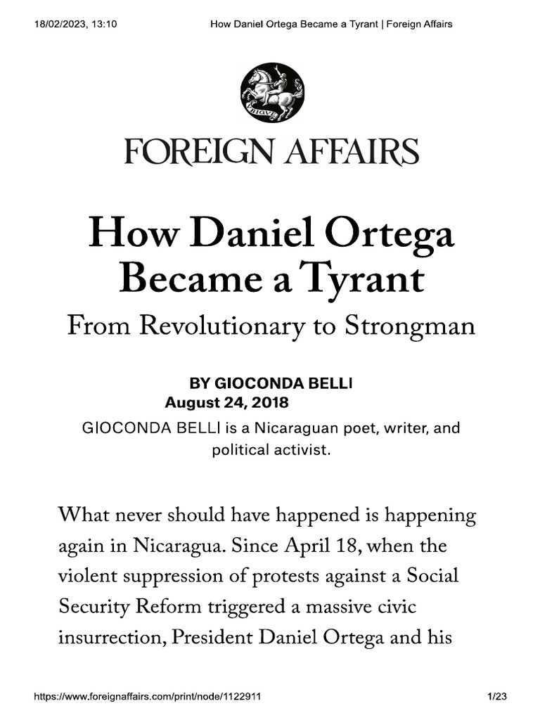 How Daniel Ortega Became A Tyrant | PDF