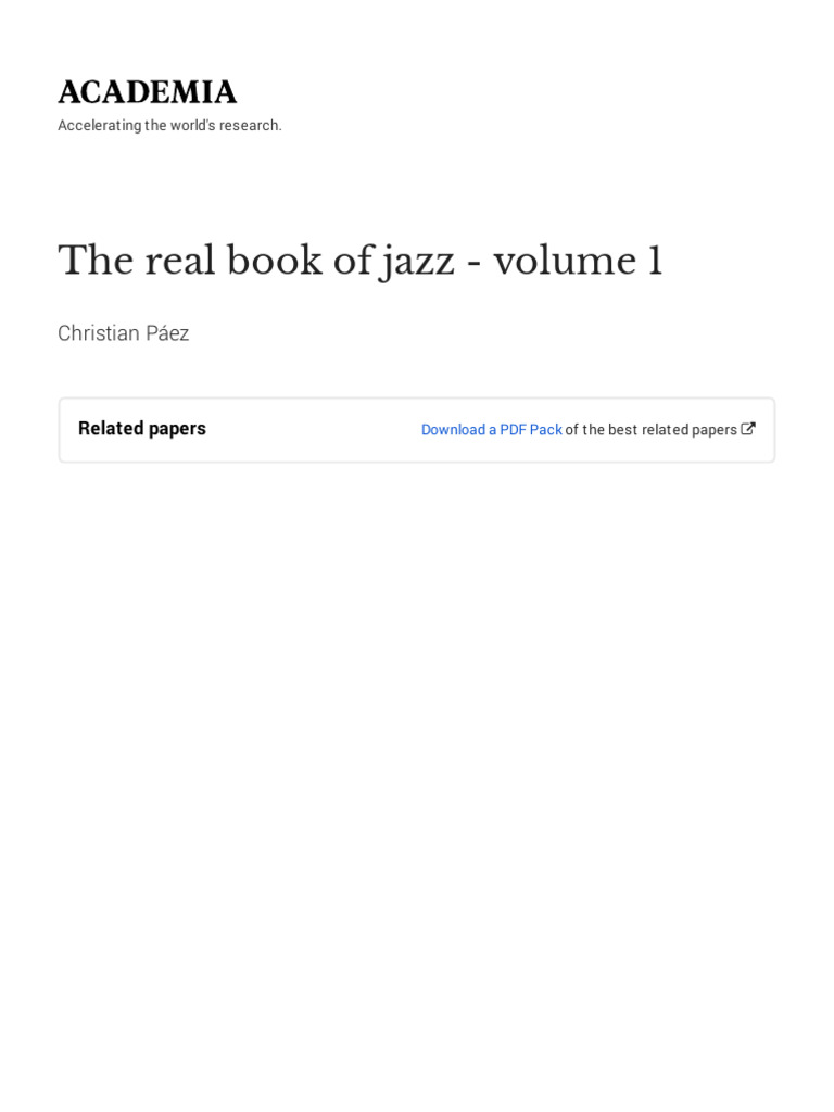 The Real Book of Jazz - Volume 1 | PDF
