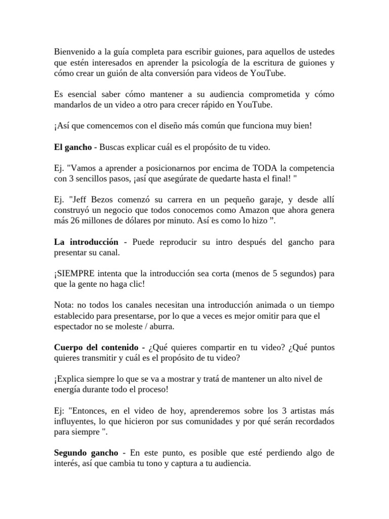 Como Escribir Guiones Perfectos | PDF | Youtube