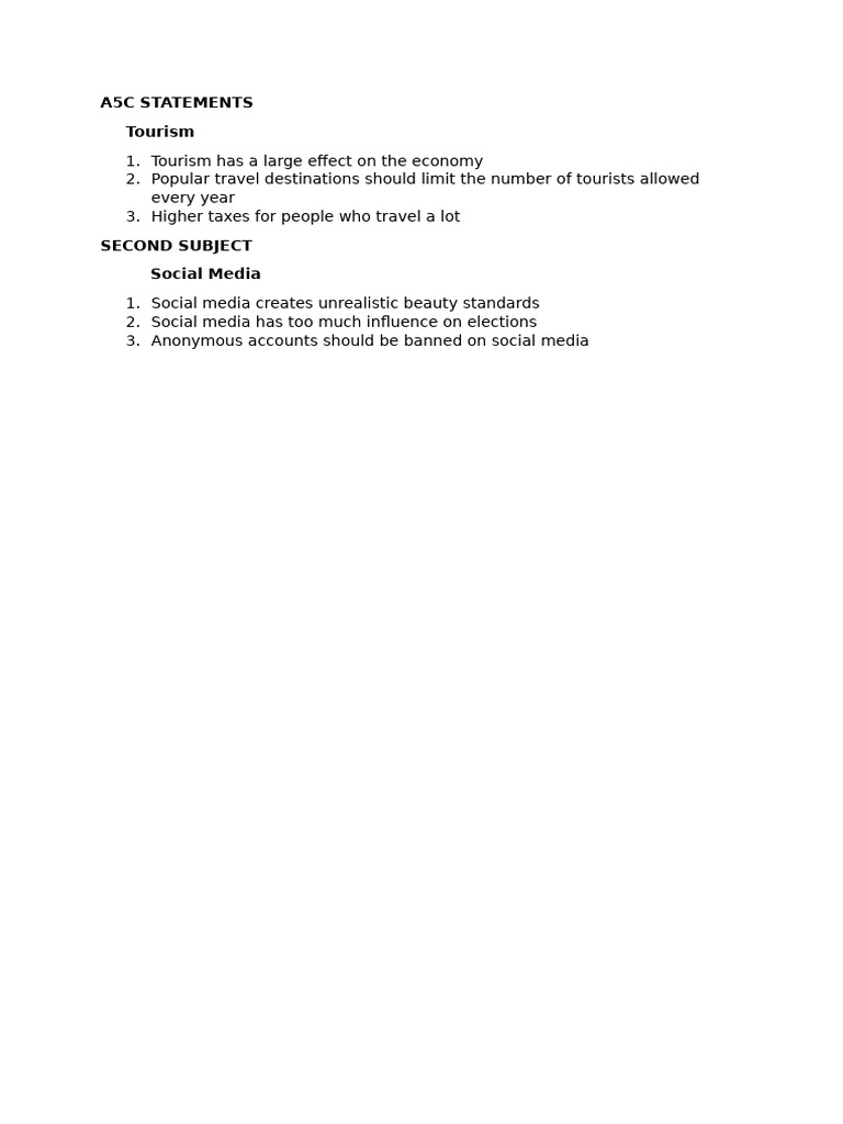 A5c Statements | PDF