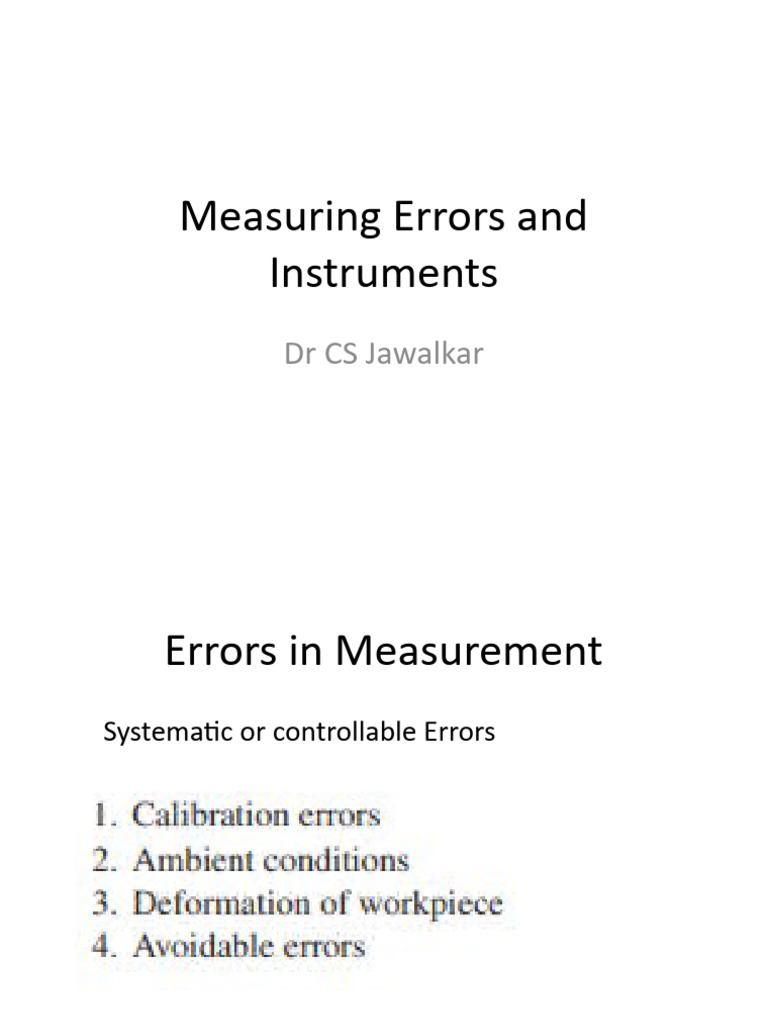 Measurement Errors and Standards Guide | PDF