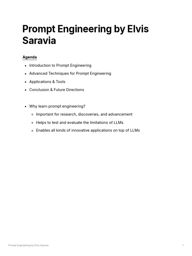 Prompt Engineering by Elvis Saravia | PDF | Knowledge | Learning