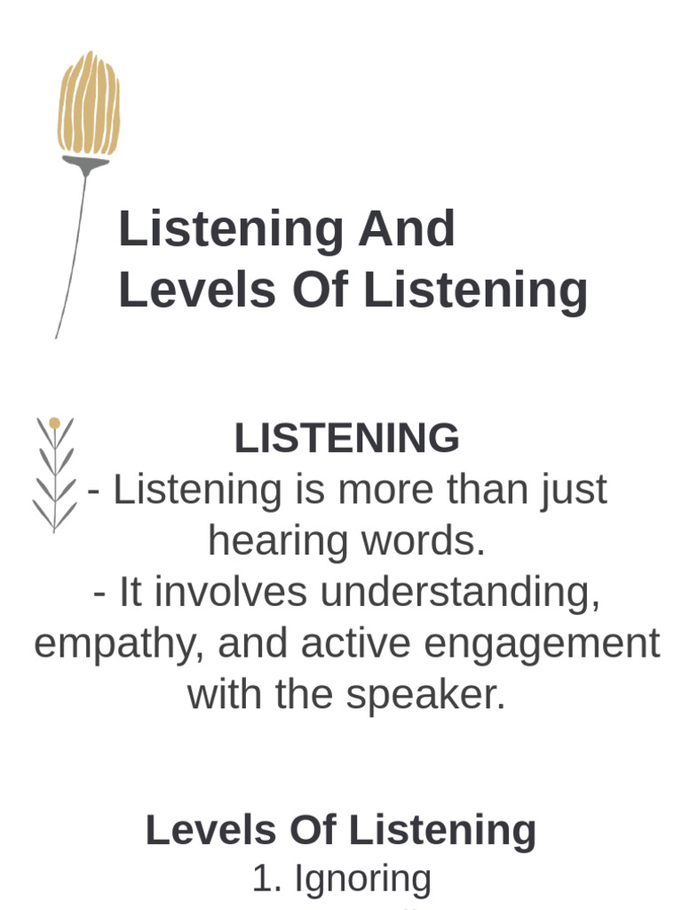 Levels of Listening | PDF