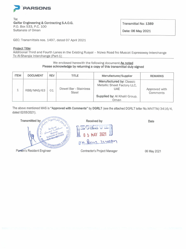 Ss Dowel Bar GF Parson | PDF