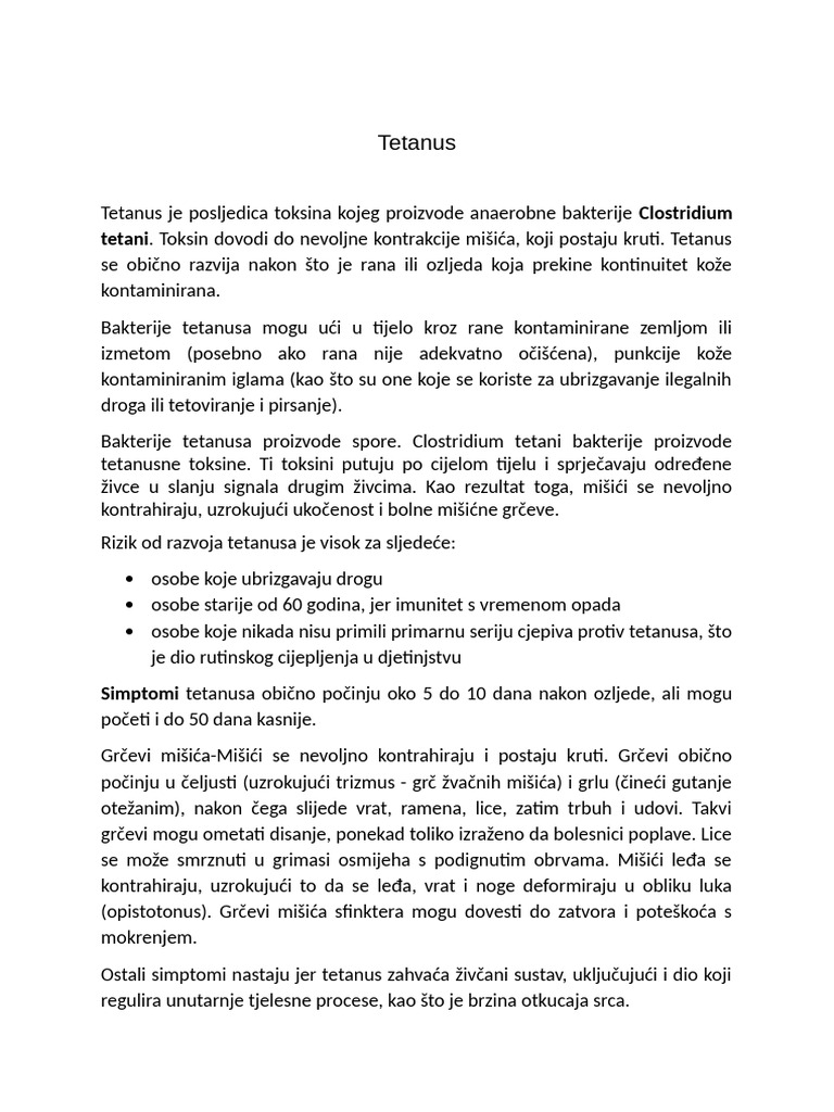 Tetanus | PDF