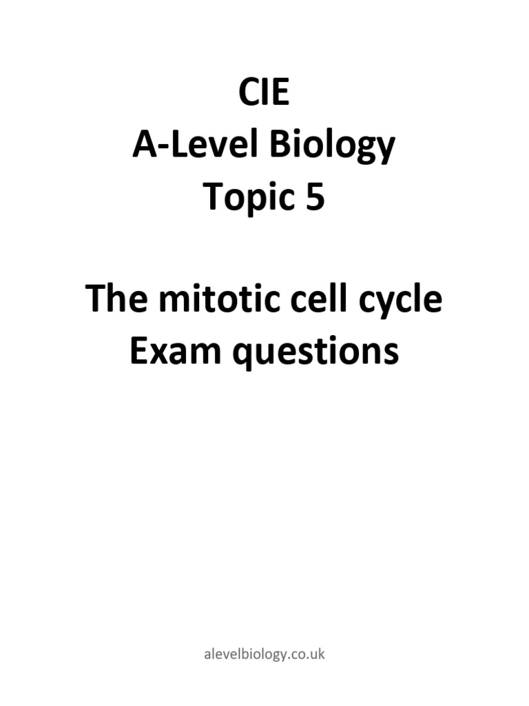 The Mitotic Cell Cycle - Exam Questions | PDF | Mitosis | Chromosome