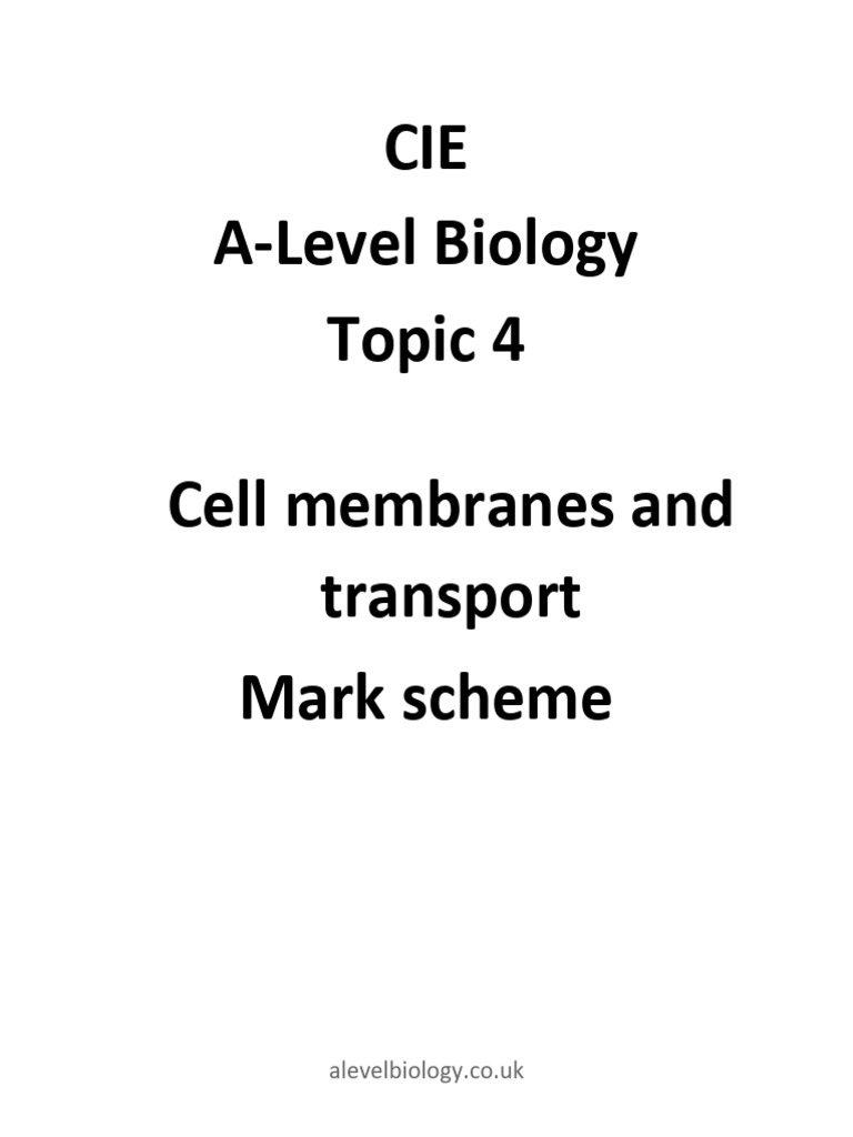 Topic 4_Cell Membranes and Transport MS | PDF | Cell Membrane | Cell ...