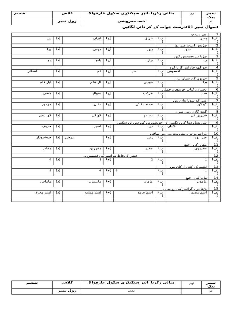 Class 6 Summer Pack | PDF