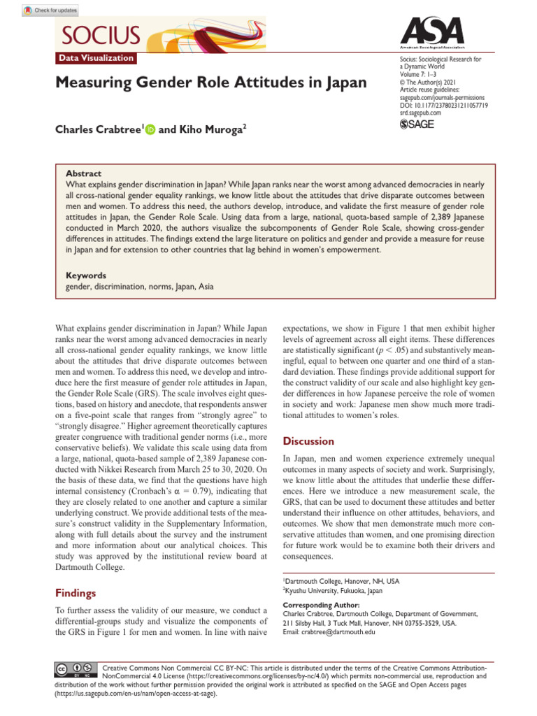 Gender Role Attitudes in Japan Explained | PDF | Gender | Gender Studies