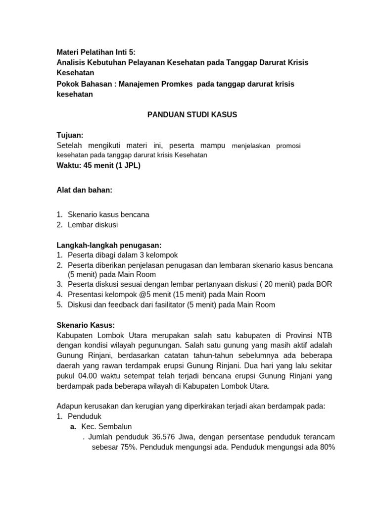 Soal Penugasan MPI 5. Pokok Bahasan Promkes | PDF