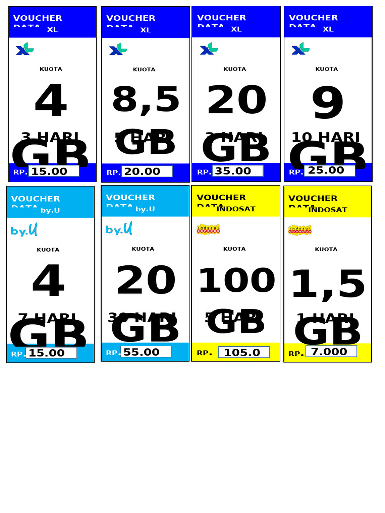 Offres de Vouchers Data Mobile | PDF