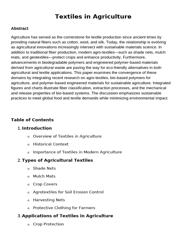 Innovations in Agricultural Textiles | PDF | Agriculture | Mulch
