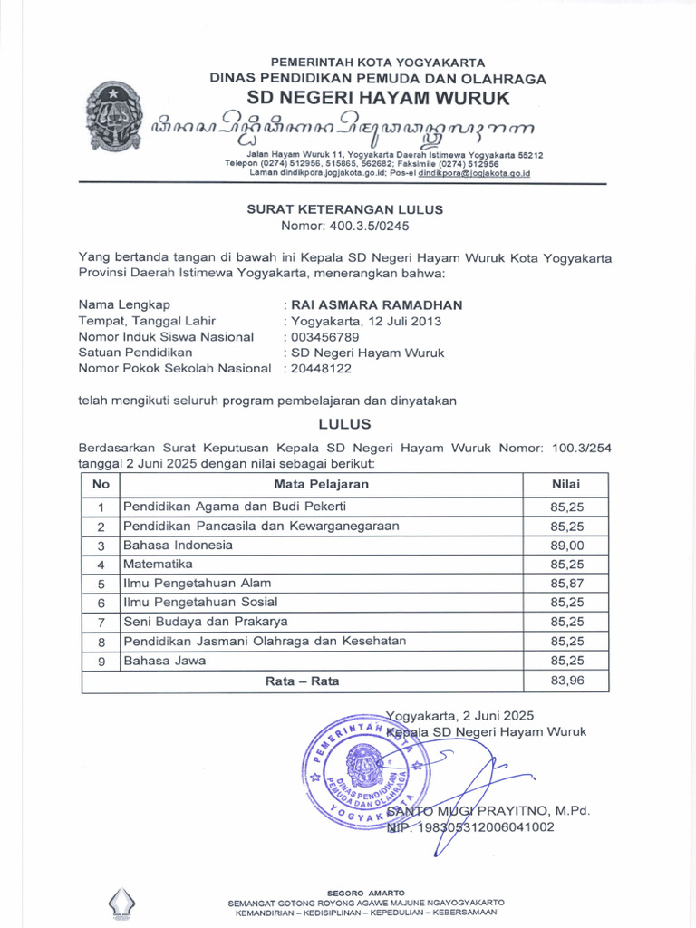 Contoh SKL 2025 | PDF