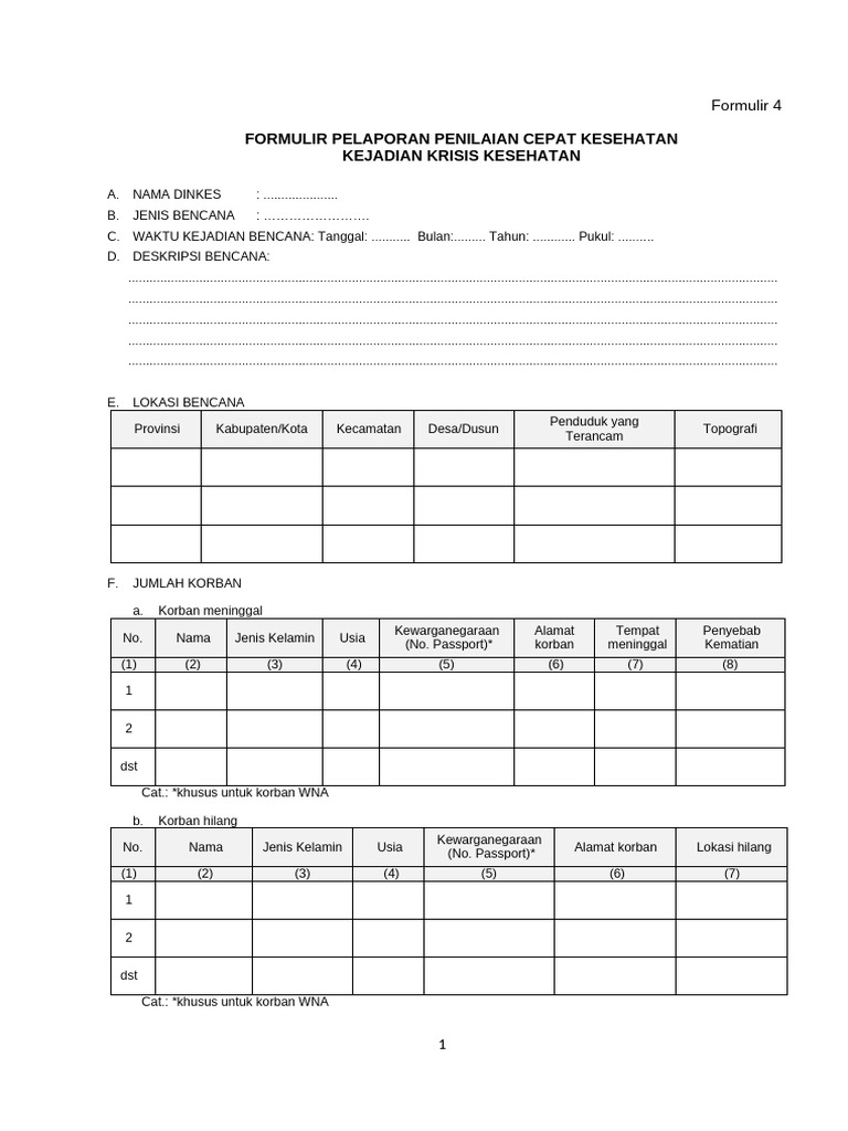 Form RHA Dan Petunjuk Pengisian - Kosong | PDF