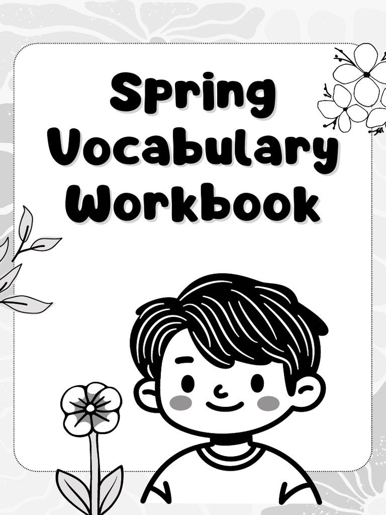 Spring Vocabulary Workbook For Elementary School Students in A ...