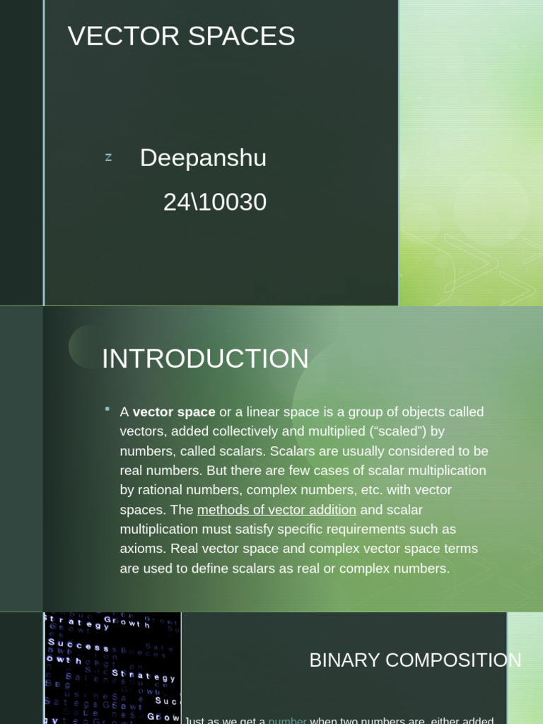 Deepanshu 30 Chemistry Hons. | PDF | Vector Space | Scalar (Mathematics)