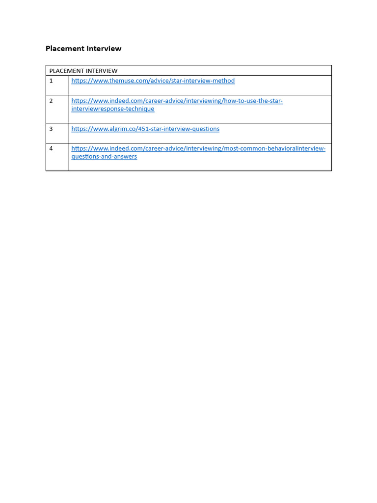ELC 640 _ Sample Placement Interview Questions 20242 | PDF