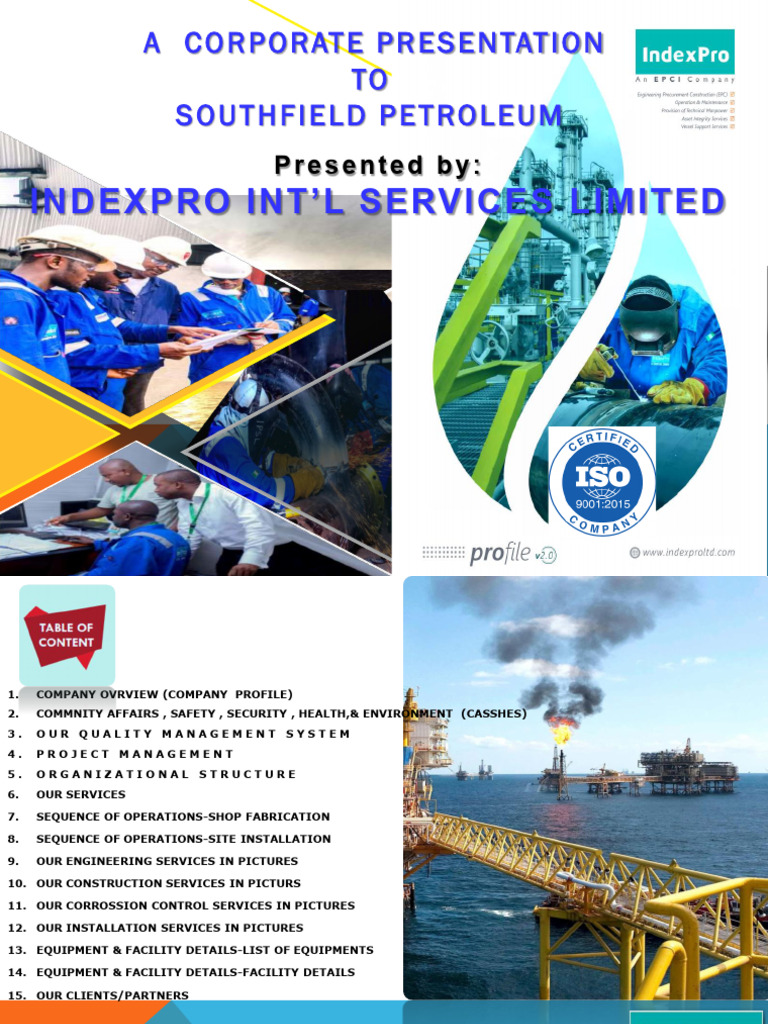 Indexpro Presentation To Southfield Petroleum | PDF | Safety | Quality Management