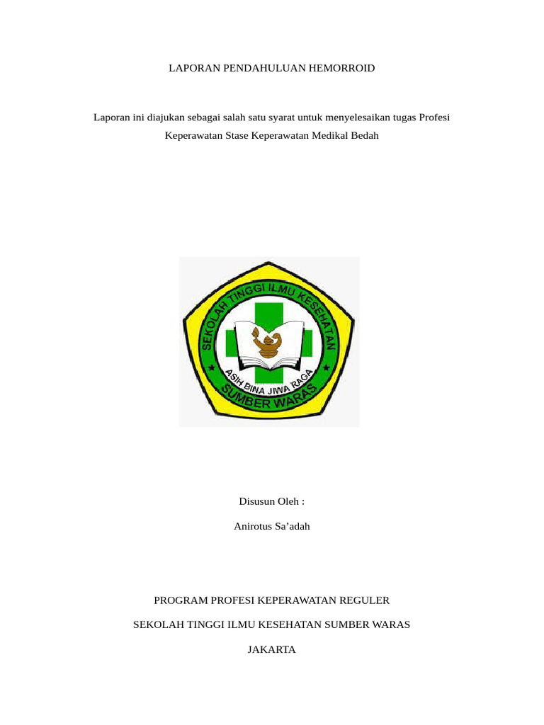 Lp Dan Askep Hemorroid Tn R_Anirotus Sa'Adah | PDF