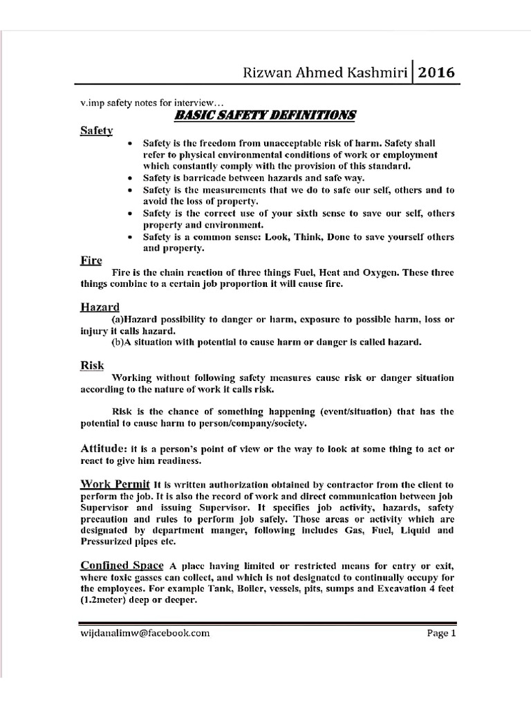 Safety Interview Questions & Answers | PDF