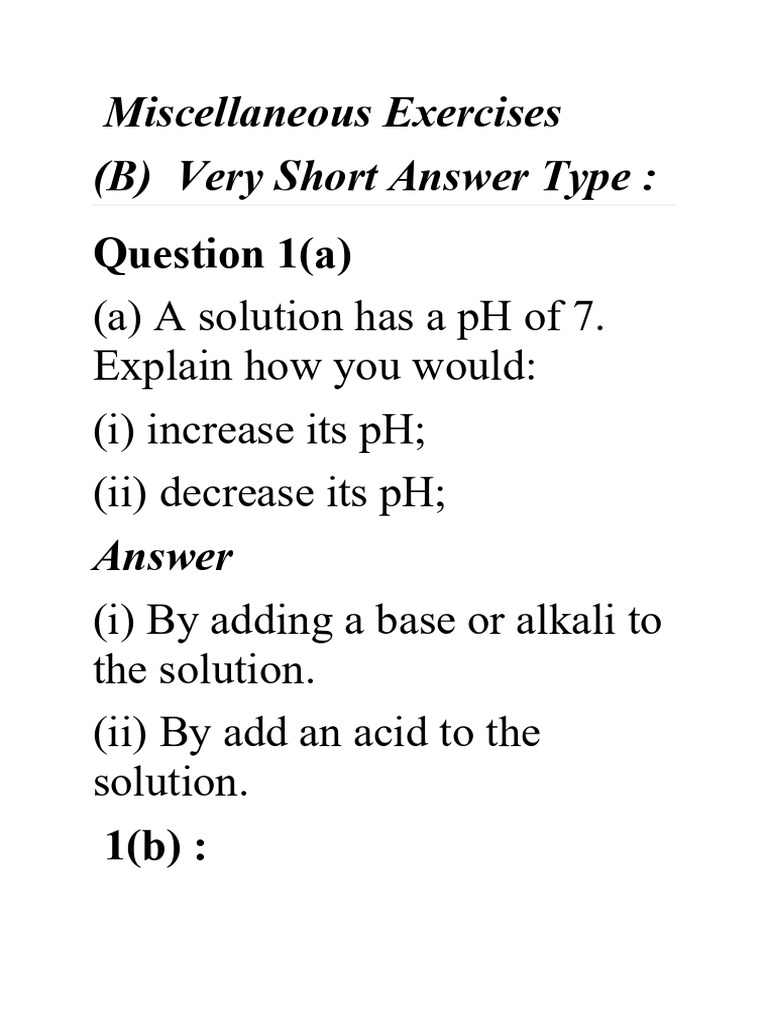 Ch-3-Miscellaneous Exercises (2025-26) | PDF | Salt (Chemistry) | Acid