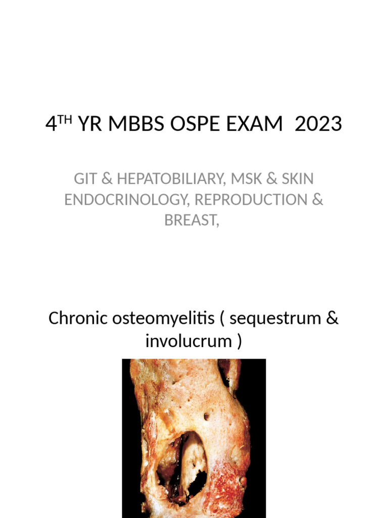 4th Yr Mbbs Module Ospe Exam 2025 Supply | PDF | Esophagus | Stomach