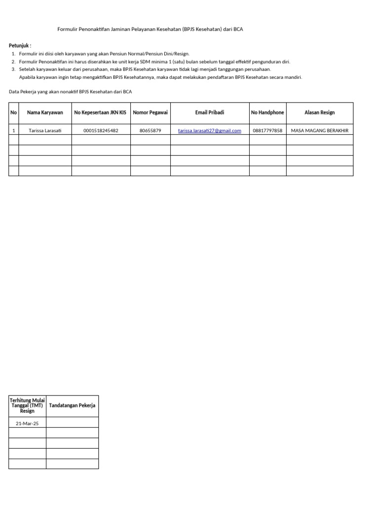 Form Penonaktifan Bpjs Kesehatan Pdf